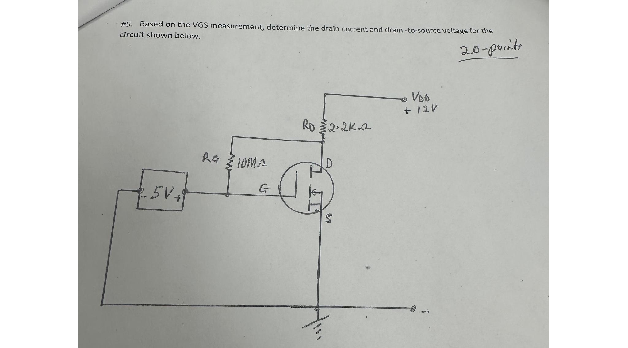 Solved 5 ﻿based On The Vgs Measurement Determine The