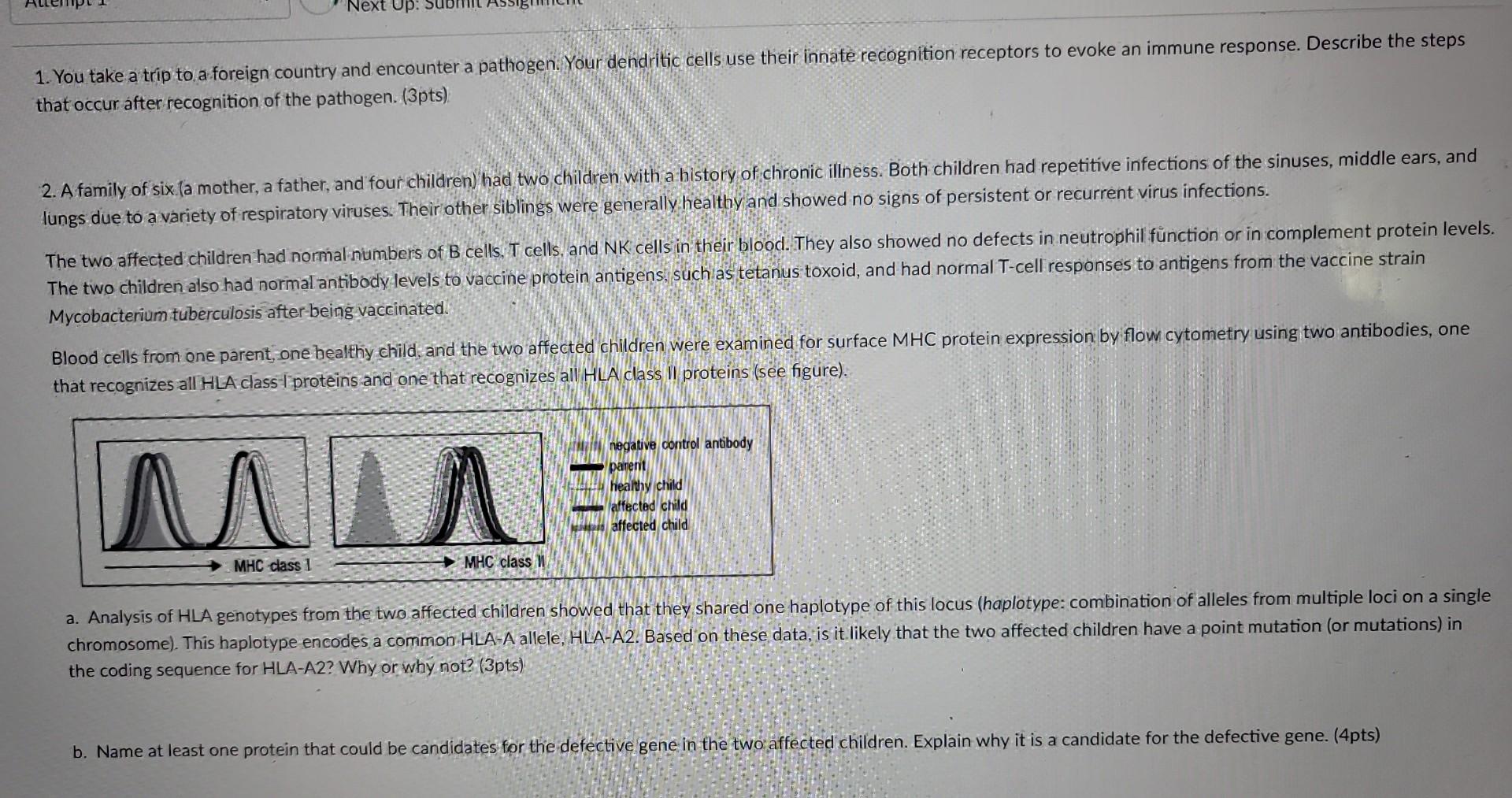 Solved that occur after recognition of the pathogen. (3pts). | Chegg.com