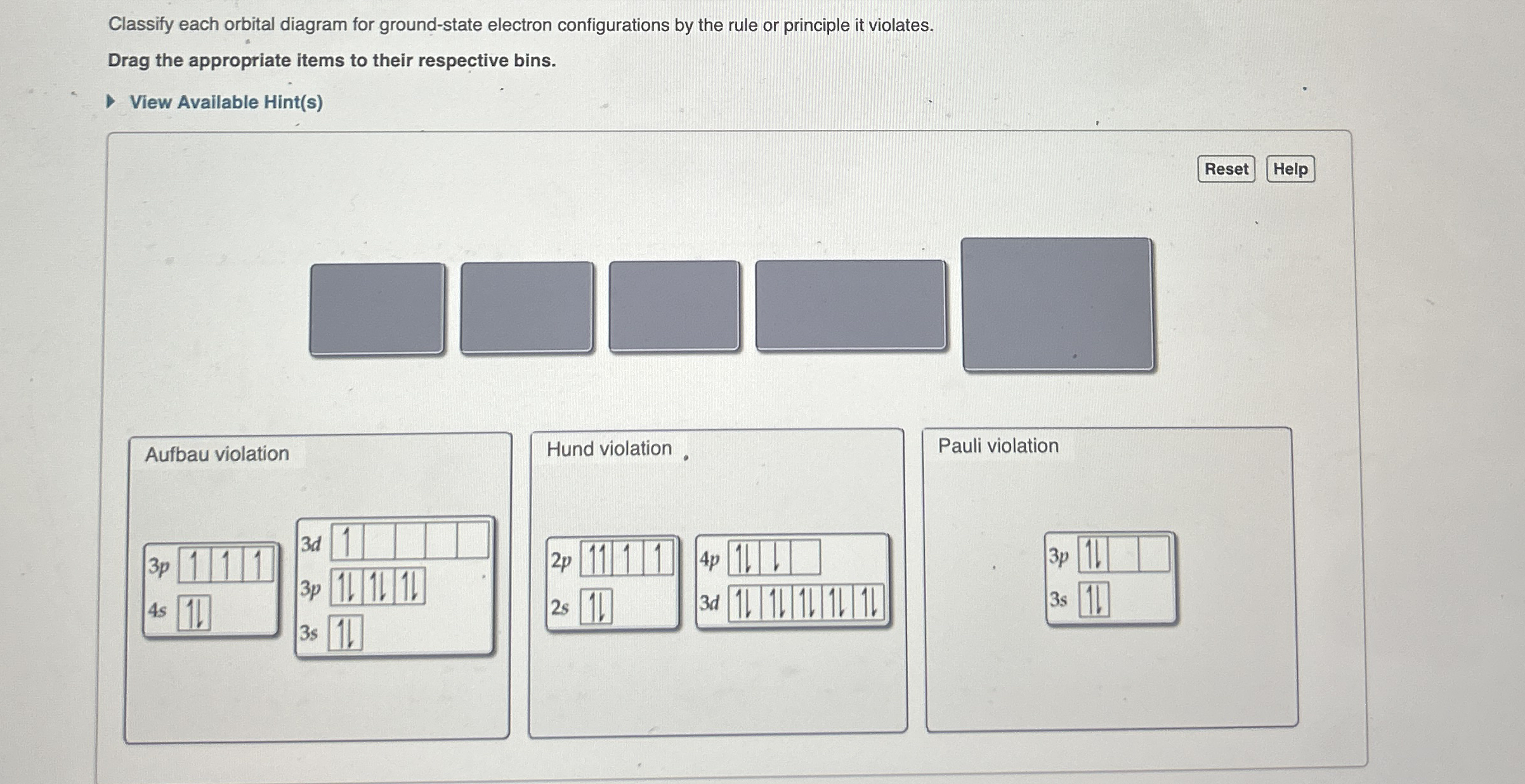 Solved Classify each orbital diagram for ground-state | Chegg.com