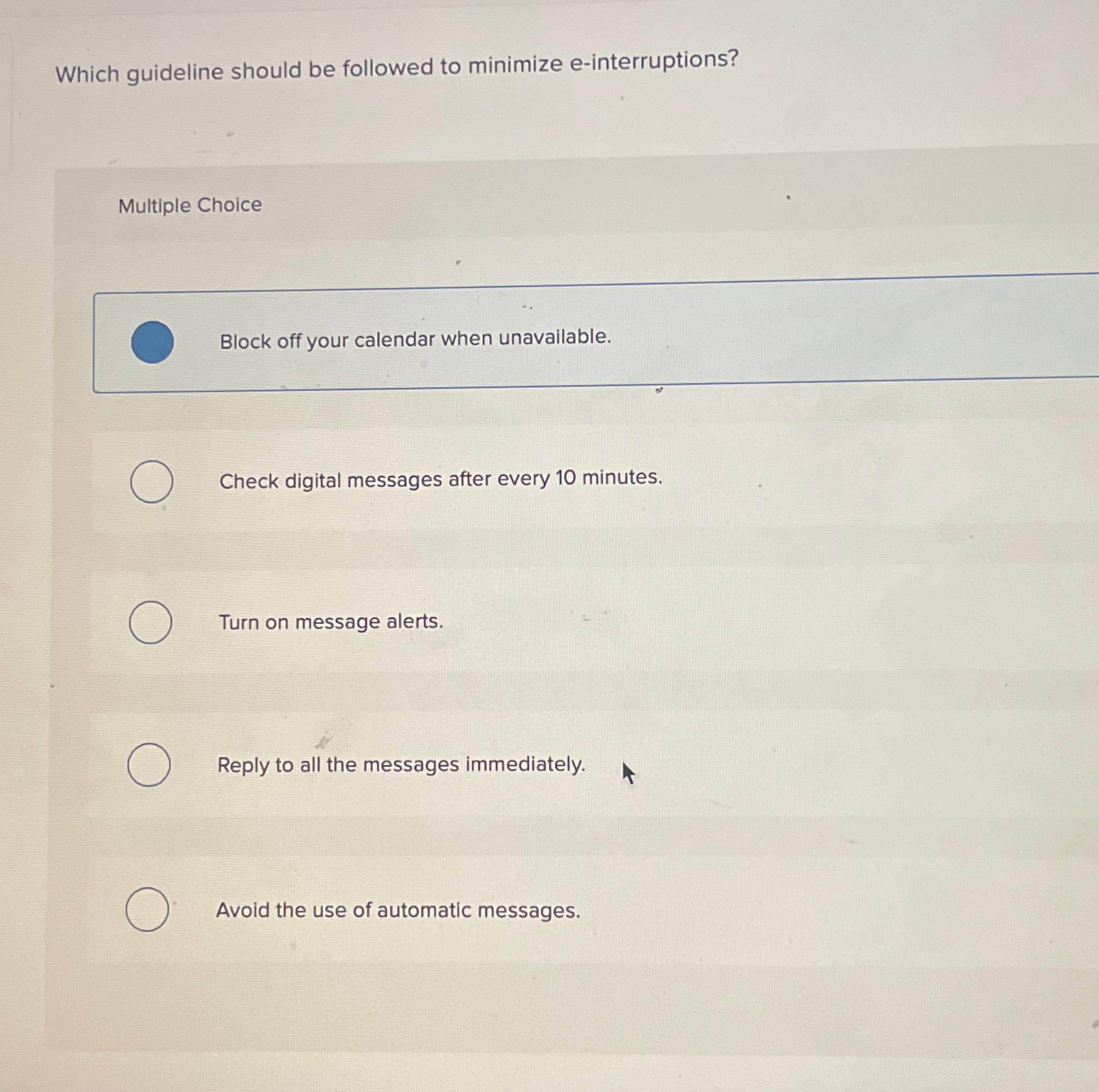 Solved Which guideline should be followed to minimize | Chegg.com