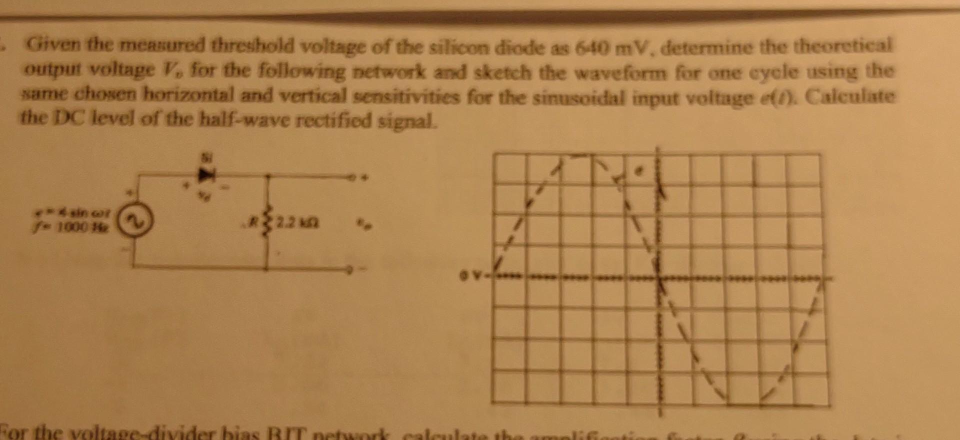 Solved given the measured threshold voltage of the silicon | Chegg.com