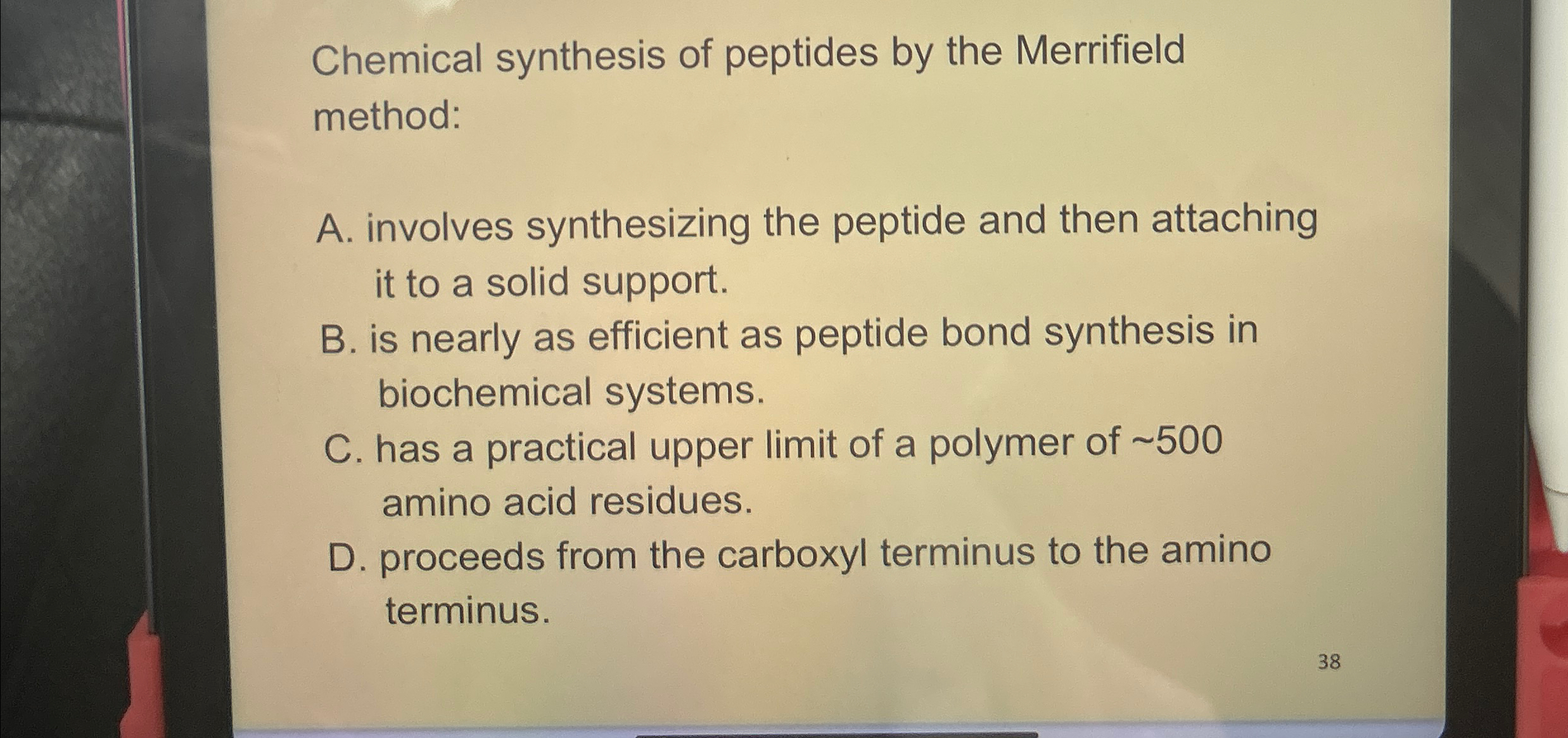 Solved Chemical synthesis of peptides by the Merrifield | Chegg.com