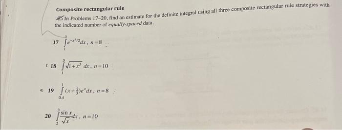 Solved Composite rectangular rule In Problems 17-20, find an | Chegg.com