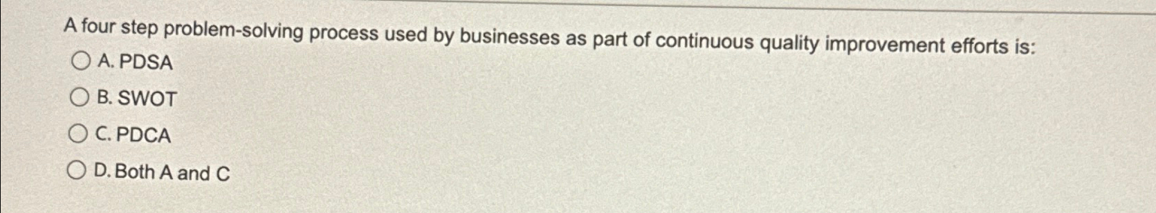 Solved A four step problem-solving process used by | Chegg.com