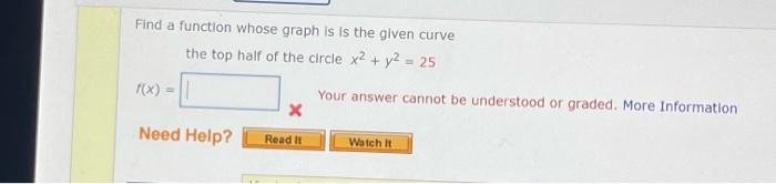 Solved Find a function whose graph is is the given curve the | Chegg.com