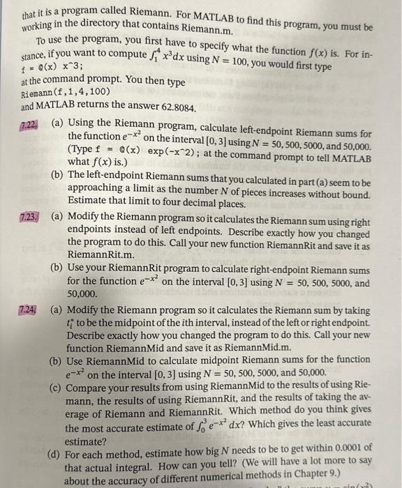 Using and Modifying the Riemann Program. Exercises | Chegg.com