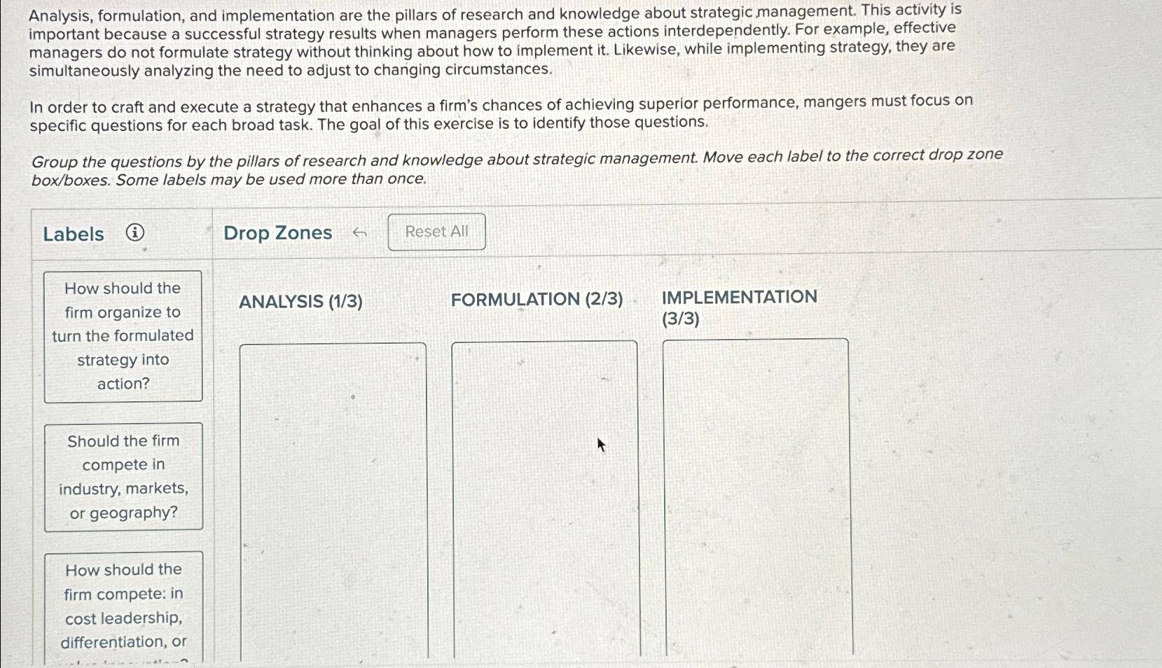 Solved Analysis, formulation, and implementation are the | Chegg.com