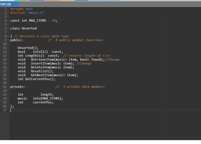 Solved ain.cpp 1 #pragma once 2 #include "music.h" 3 4 const | Chegg.com