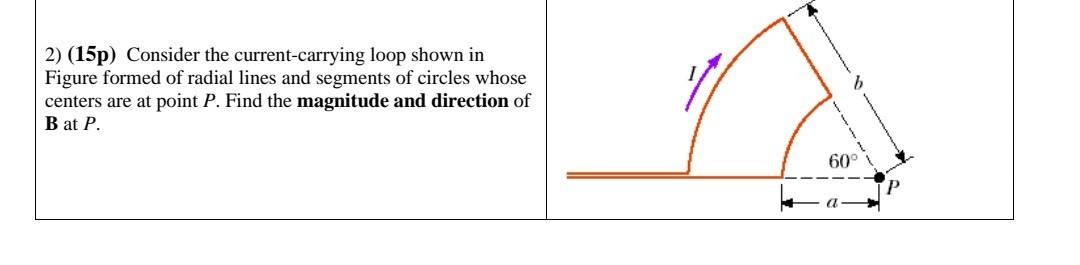Solved 2) (15p) Consider the current-carrying loop shown in | Chegg.com