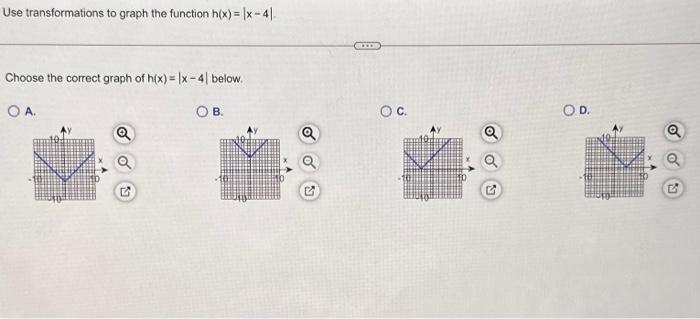 Solved Use transformations to graph the function h(x) = | Chegg.com
