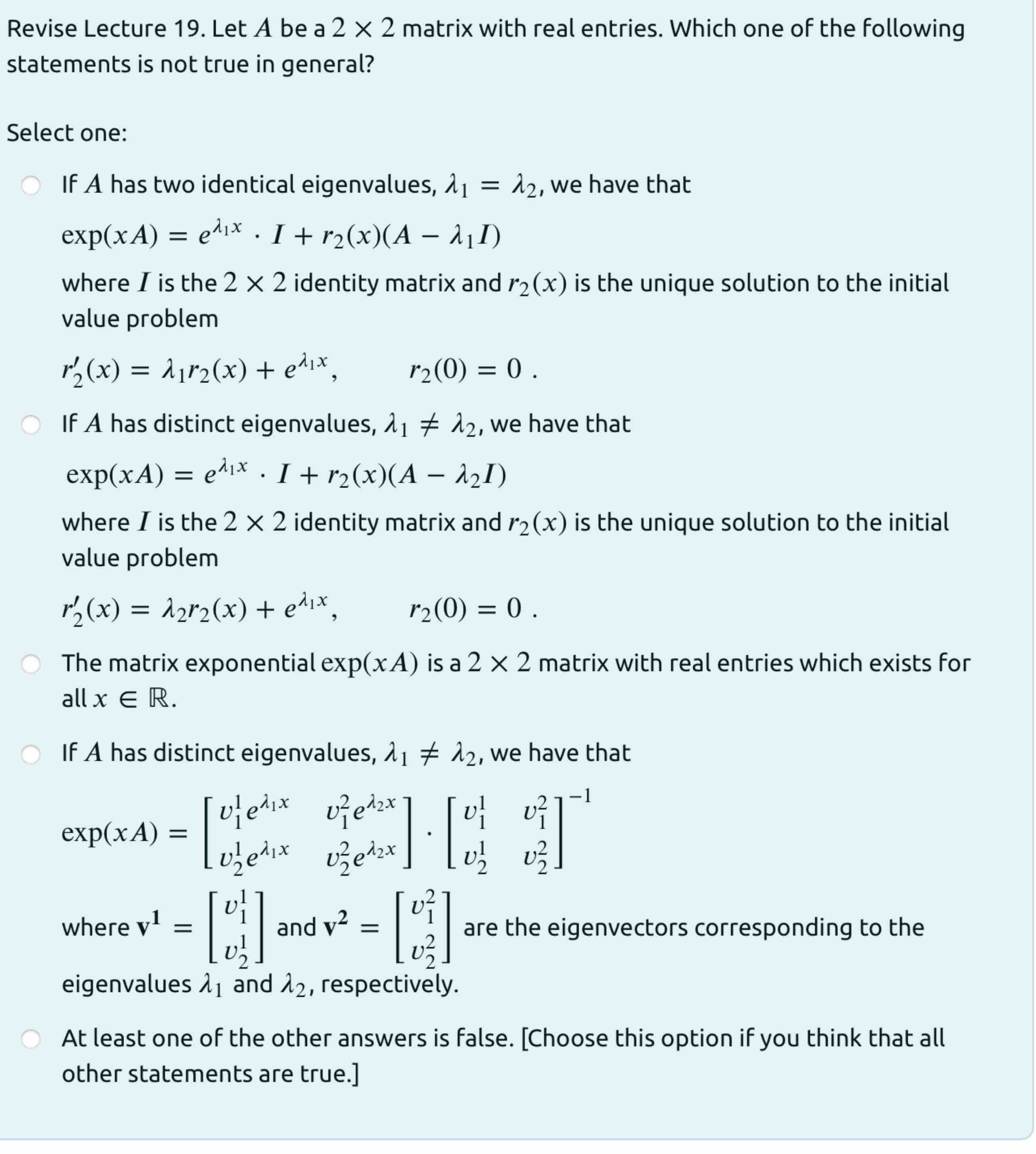 Solved Revise Lecture 19. ﻿Let A ﻿be a 2×2 ﻿matrix with real | Chegg.com