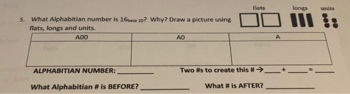 Solved flats longs units 5. What Alphabitian number is 16 | Chegg.com