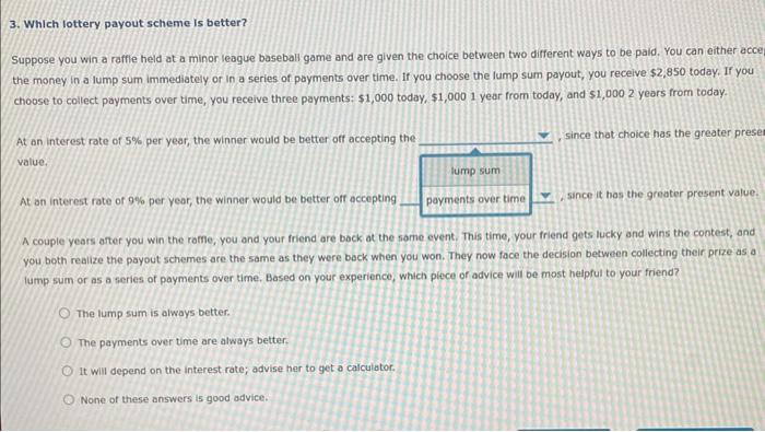 Solved 3. Which Jottery payout scheme is better? Suppose you | Chegg.com