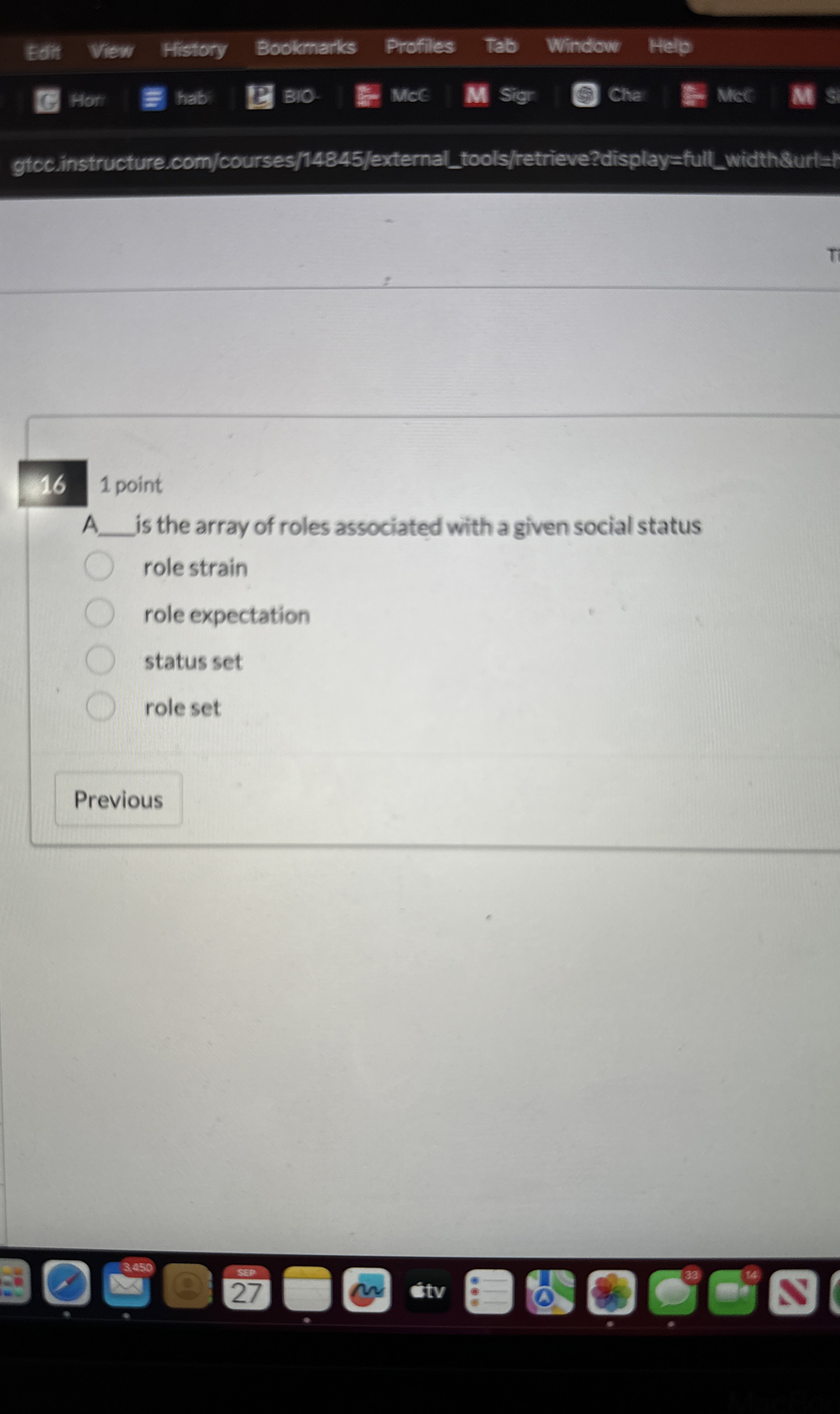Solved Ais the array of roles associated with a given social | Chegg.com