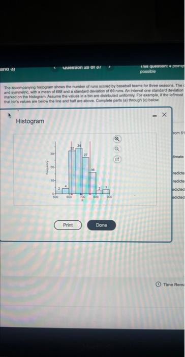 The accompanying histogram shows the number of runs | Chegg.com