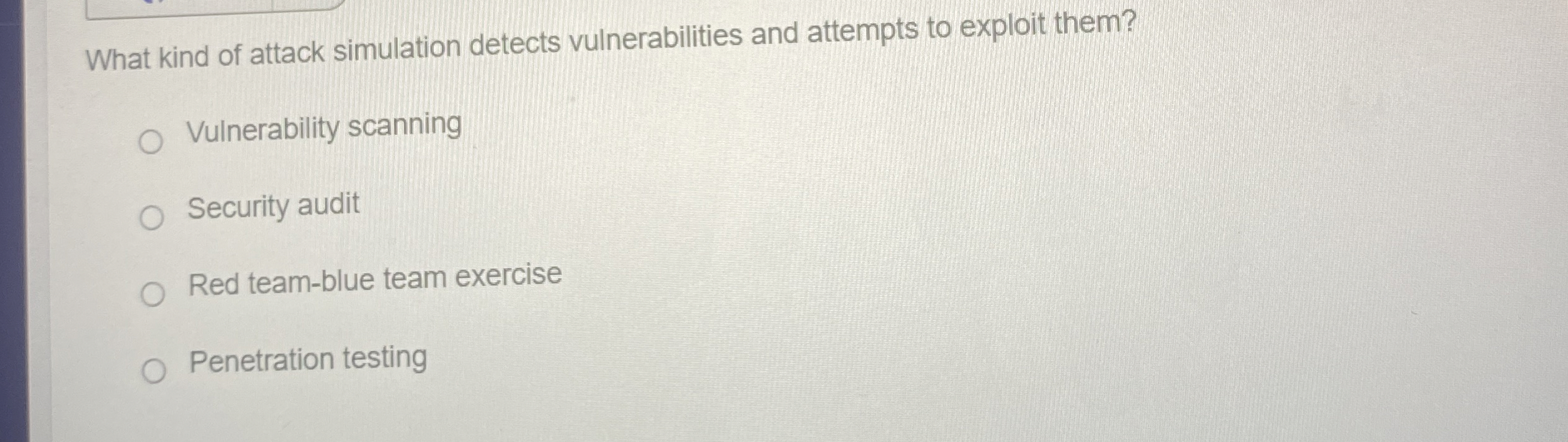 Solved What kind of attack simulation detects | Chegg.com