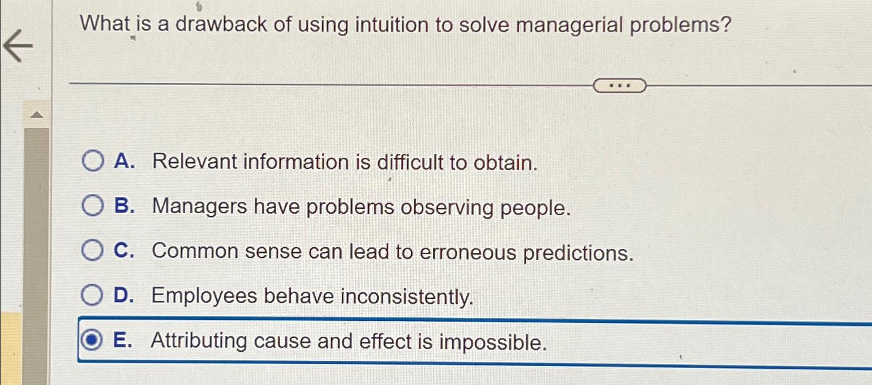 Solved What is a drawback of using intuition to solve | Chegg.com