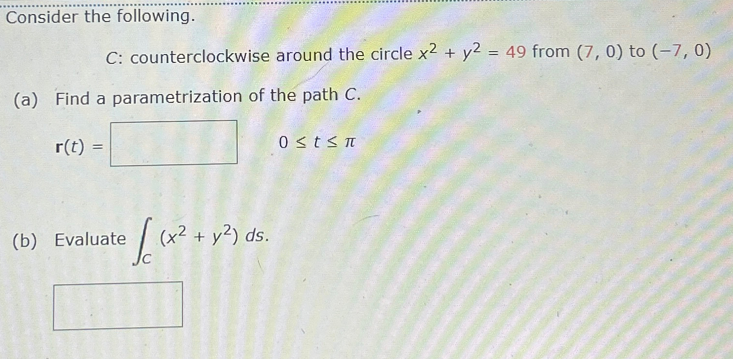 Solved Consider the following.C ﻿: counterclockwise around | Chegg.com