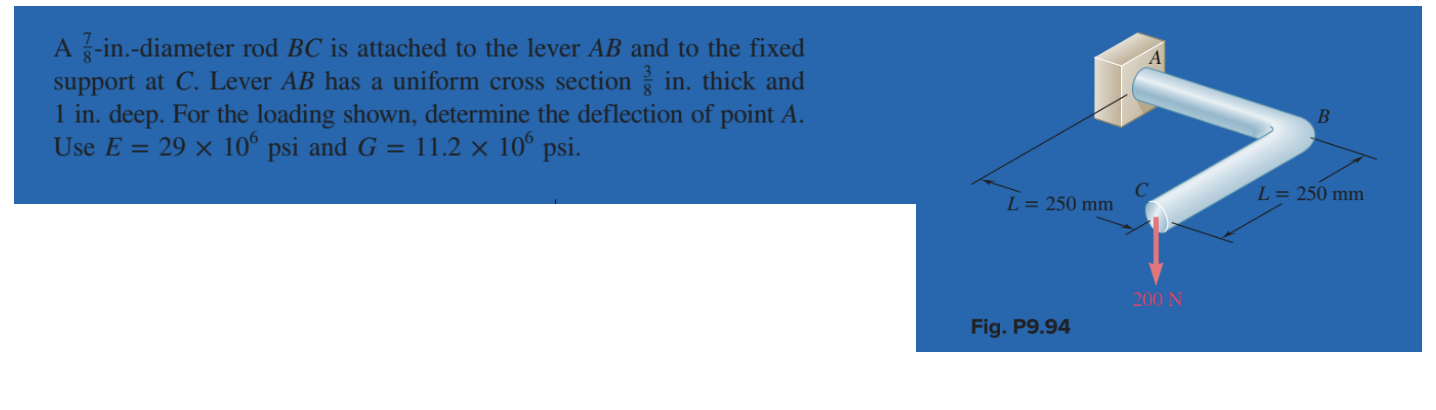 Solved A 78-in.-diameter rodBC is attached to the lever AB | Chegg.com