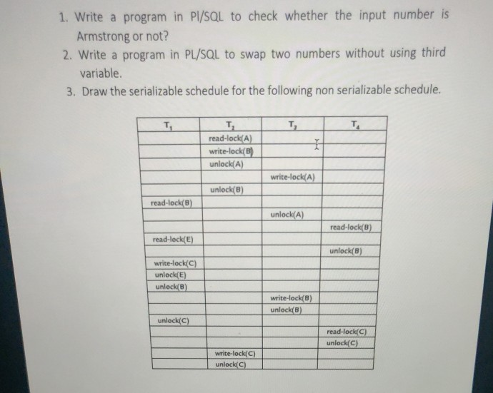 Solved 1. Write a program in PI/SQL to check whether the | Chegg.com
