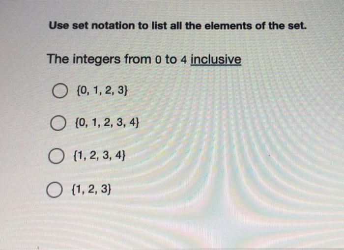 Solved Use set notation to list all the elements of the set. | Chegg.com
