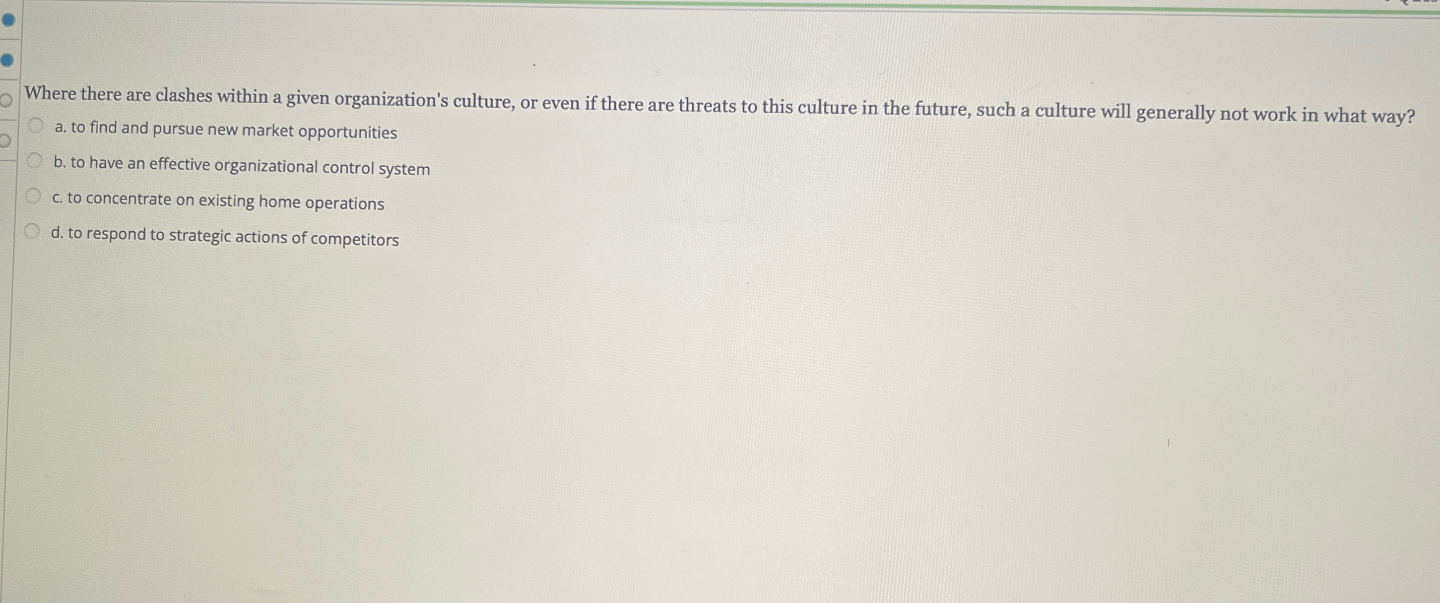 Solved Where there are clashes within a given organization's | Chegg.com