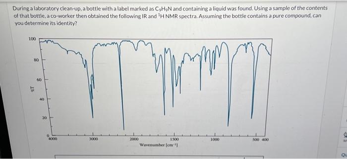 Solved Given the molecular formula of C9H9 N, that | Chegg.com