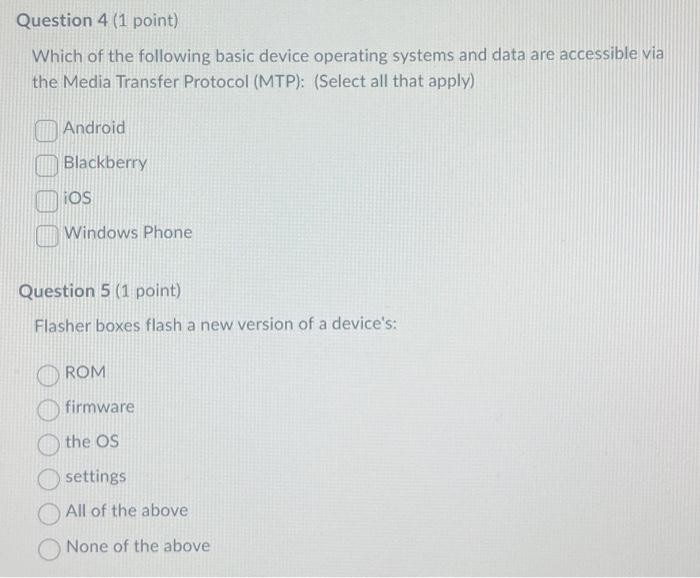 Solved This method of mobile data collection will contain | Chegg.com