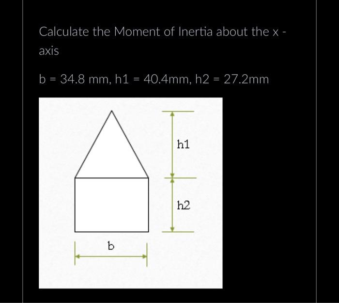Solved Calculate the Moment of Inertia about the x axis | Chegg.com