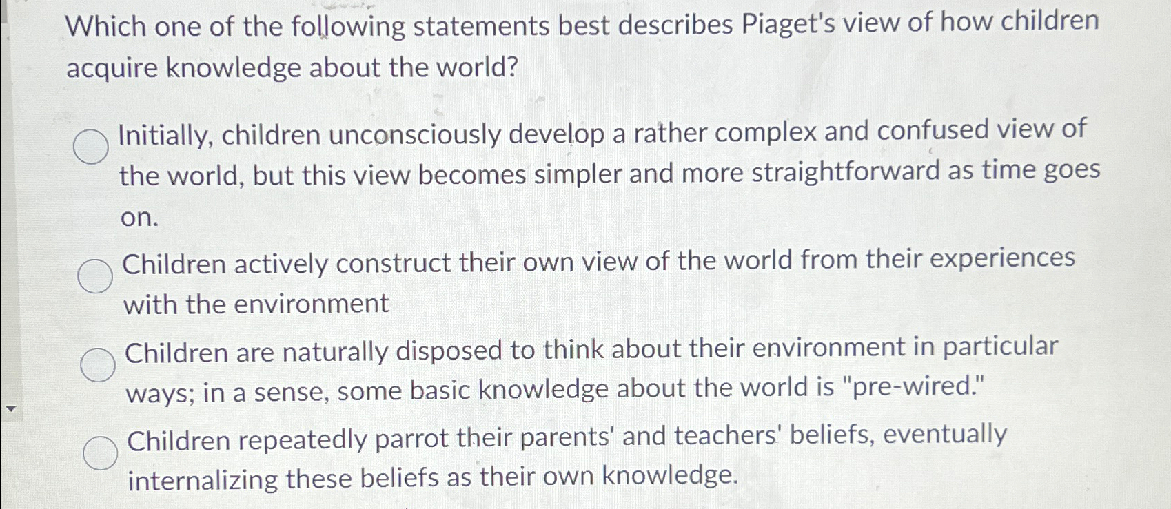 Solved Which one of the following statements best describes | Chegg.com