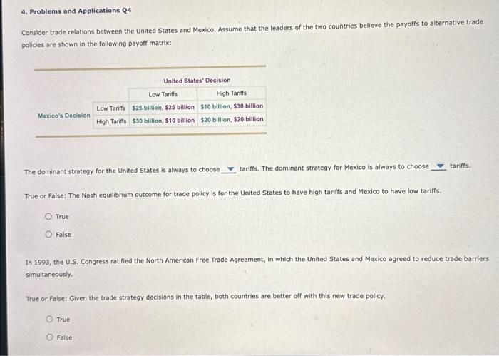 Solved 4. Problems and Applications Q4 Consider trade | Chegg.com