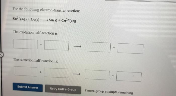 Solved For the following electron-transfer reaction: Hg2+ | Chegg.com