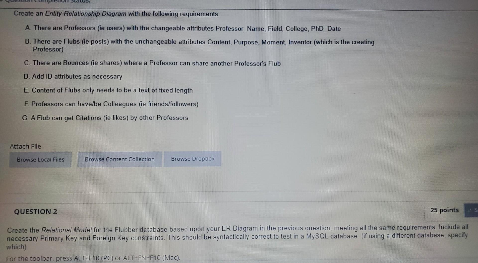 Solved Create an Entity-Relationship Diagram with the | Chegg.com