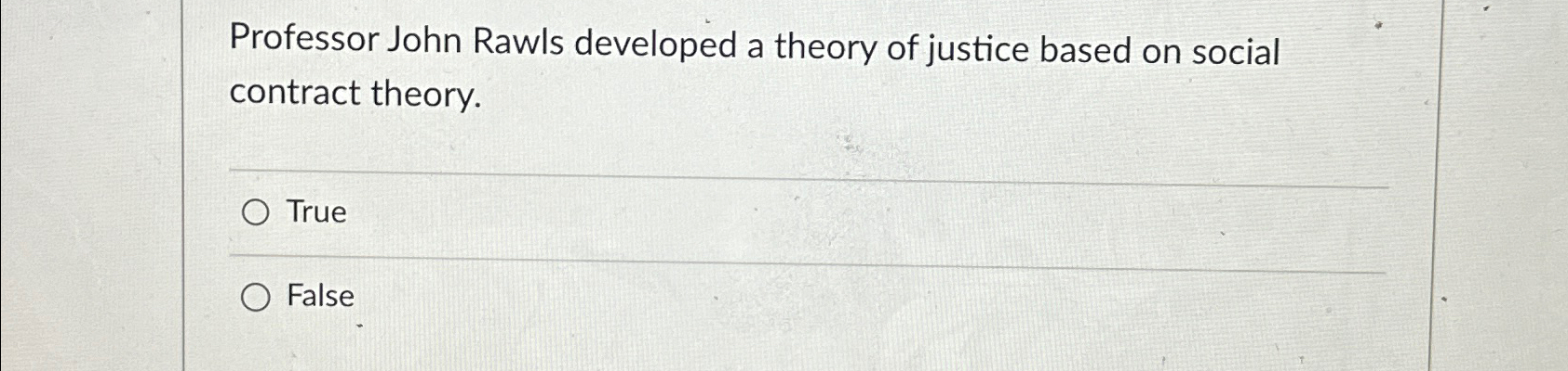 Solved Professor John Rawls developed a theory of justice | Chegg.com