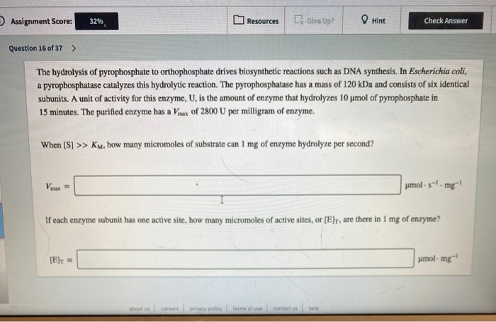 Solved Assignment Score: 32% Resources [ Give Up? Hint Check | Chegg.com