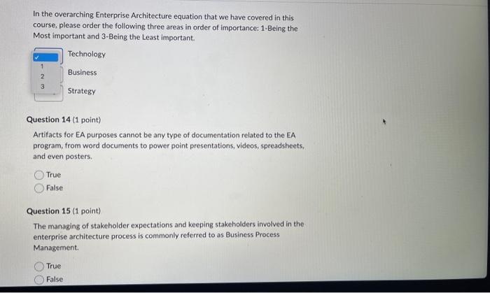 Solved In the overarching Enterprise Architecture equation | Chegg.com
