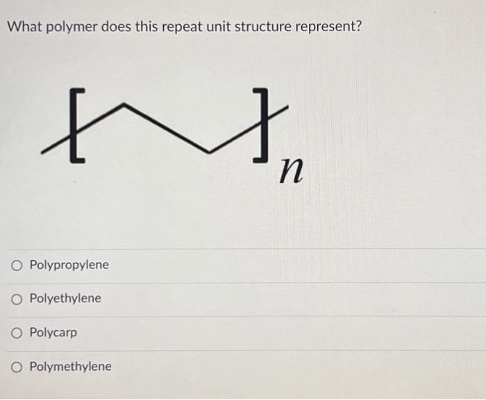 Solved What Polymer Does This Repeat Unit Structure