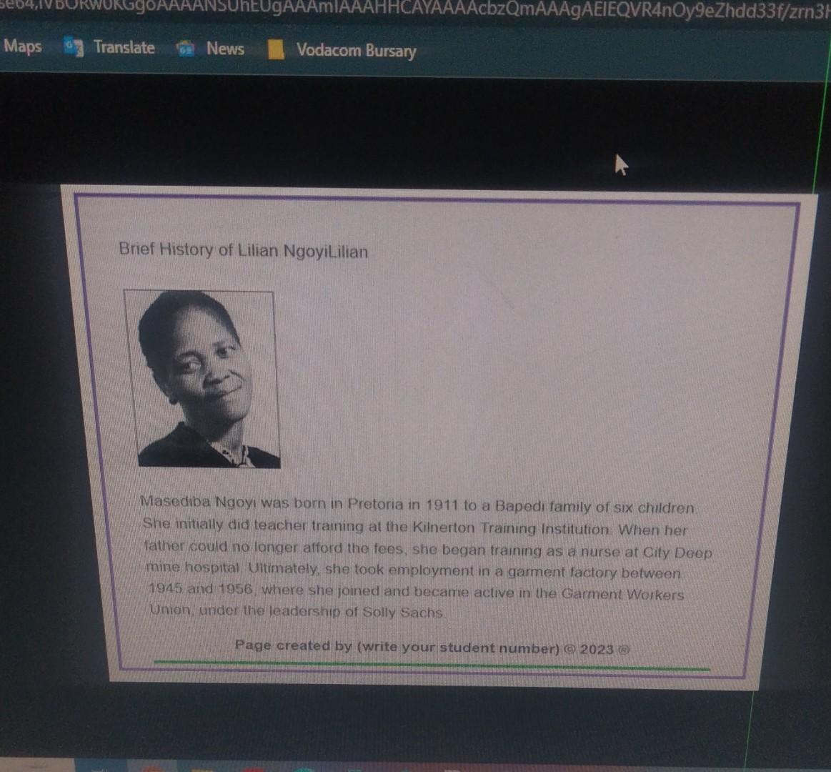 Brief History of Lilian NgoyiLilian Masediba Ngoyi | Chegg.com