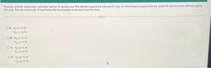 Solved Recently, a health organization estimated that the | Chegg.com
