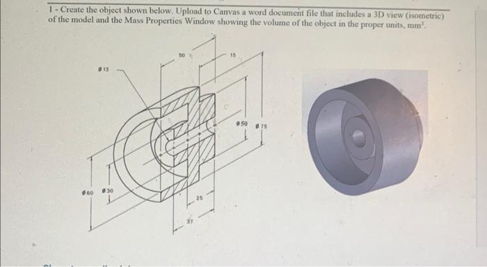 Solved 1 - Create the object shown below. Upload to Canvas a | Chegg.com