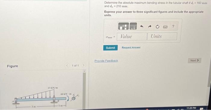 Solved Determine the absolute maximum bending stress in the | Chegg.com