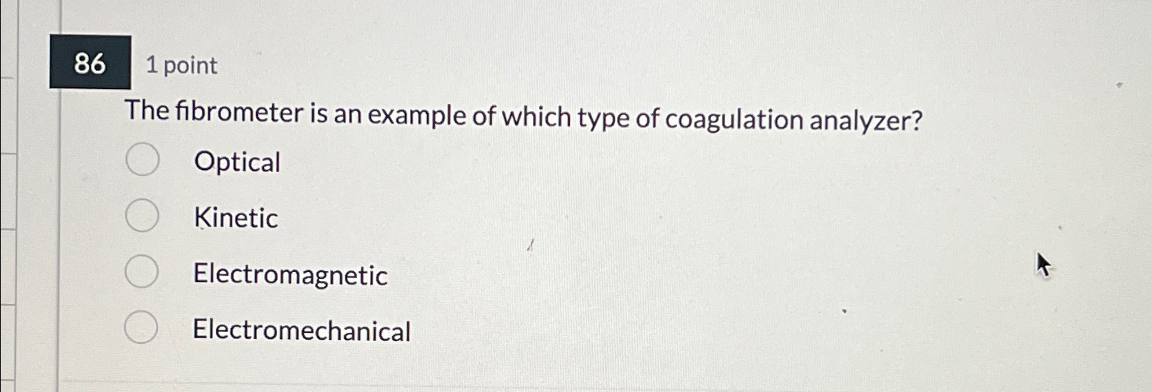 Solved 861 ﻿pointThe fibrometer is an example of which type | Chegg.com