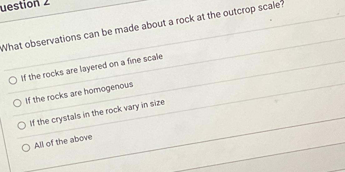 Solved What Observations Can Be Made About A Rock At The