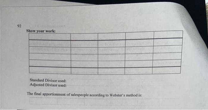 Solved 4. Determine the apportionment using Jefferson's and | Chegg.com