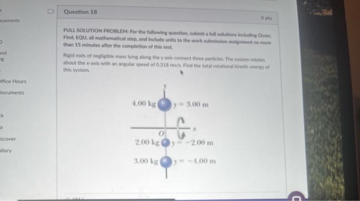 Solved Question 18 O pts cements FULL SOLUTION PROBLEM. For | Chegg.com Solved Question 18 O pts cements FULL SOLUTION PROBLEM. For | Chegg.com