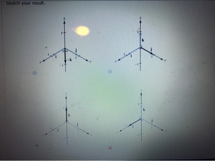 Solved Find the cross product of the unit vectors. j x i 1 X | Chegg.com