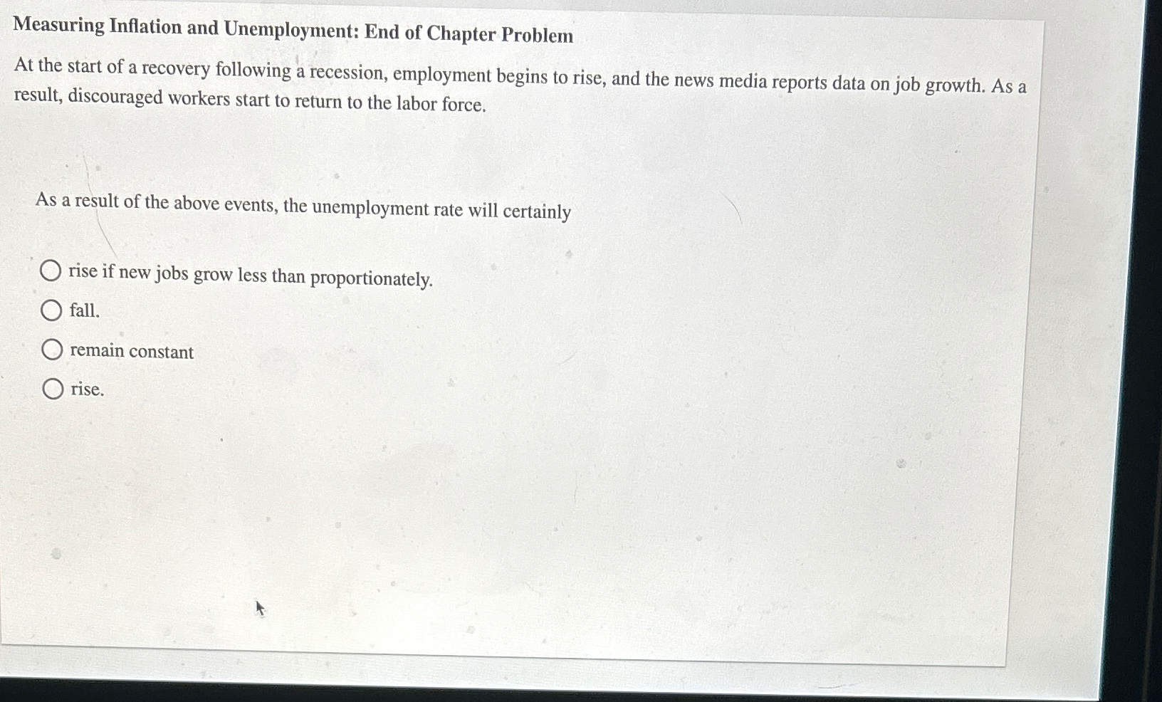 Solved Measuring Inflation and Unemployment: End of Chapter | Chegg.com