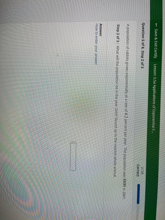 Solved Save & Exit Certify Lesson: 5.5a Applications of | Chegg.com
