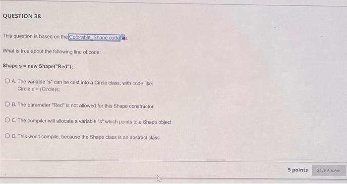Solved poblio Interface Colorable public string getcolor(); | Chegg.com