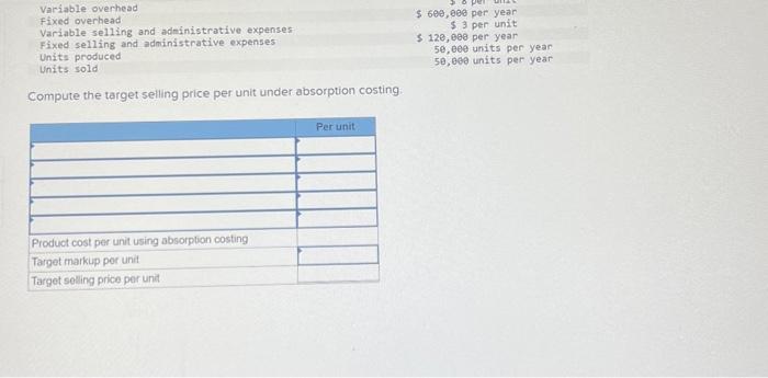 Solved Exercise 19-16 (Static) Target pricing LO P3 Huds | Chegg.com